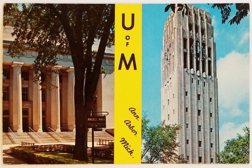 Dual View University of Michigan Angell Hall Burton Tower Ann Arbor ...