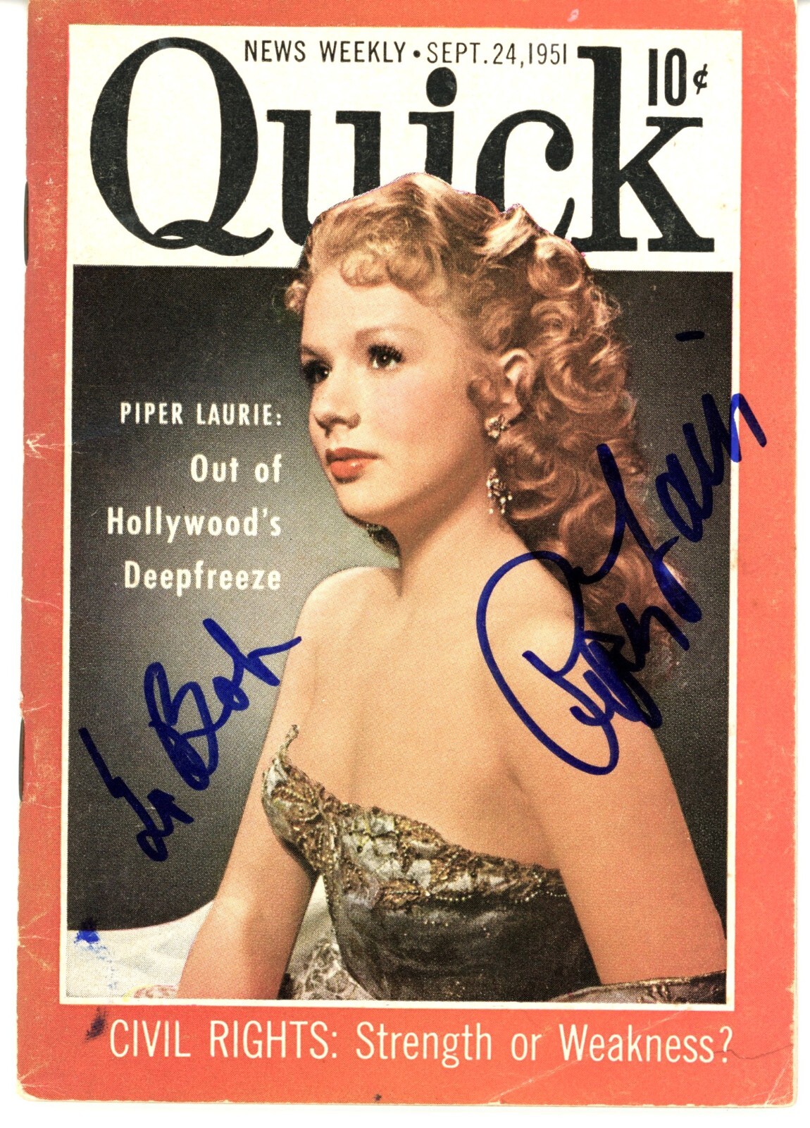 Piper Laurie Autographed Quick Magazine | eBay