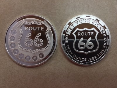 **FREE SHIPPING** ROUTE 66 Famous Highway 1 oz .999 SILVER Round/Coin ...