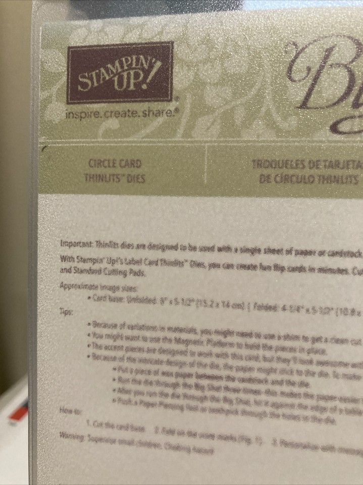 Stampin' Up Big Shot Sizzix Thinlits Dies CIRCLE CARD # 133480 *NEW* | eBay