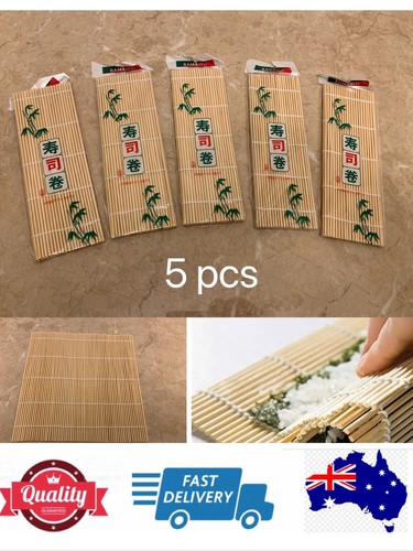 5pcs Natural Bamboo Sushi Mat Onigiri Rice Roller Maker Sushi Maker Kit ...