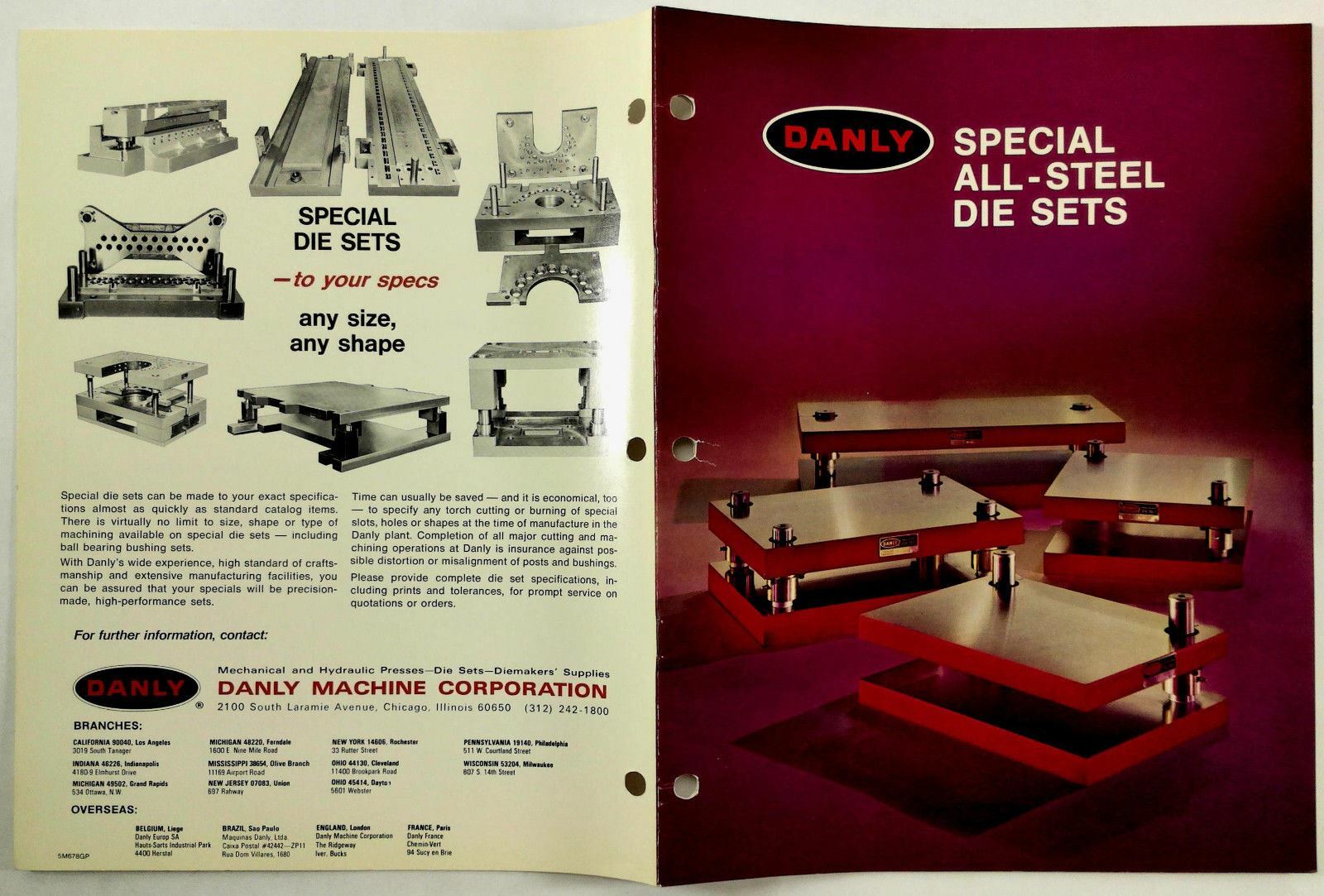 1978 Vintage DANLY SPECIAL ALL STEEL Die Sets Catalog | eBay