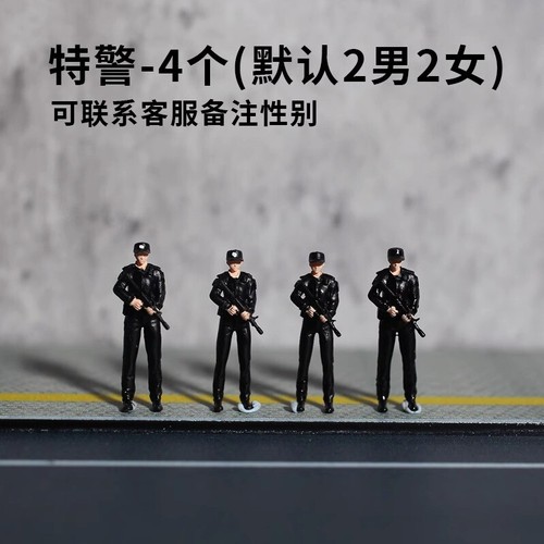 1/64 4pcs Traffic Police On Duty Scene Props Miniature Painted Figure ...
