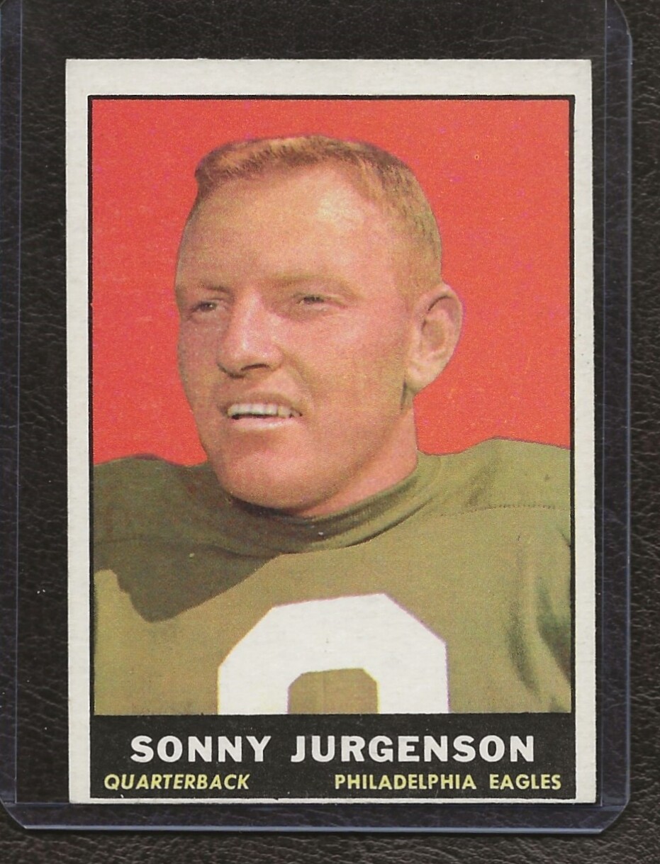 1961 Topps Football #95 Sonny Jurgenson, Philadelphia Eagles, HOF, EX ...