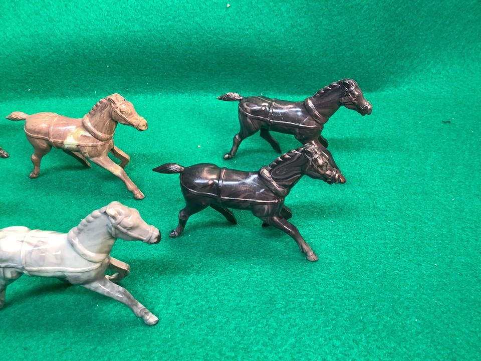 Vintage REL 60mm Original Hard Marbled Plastic Horses | eBay