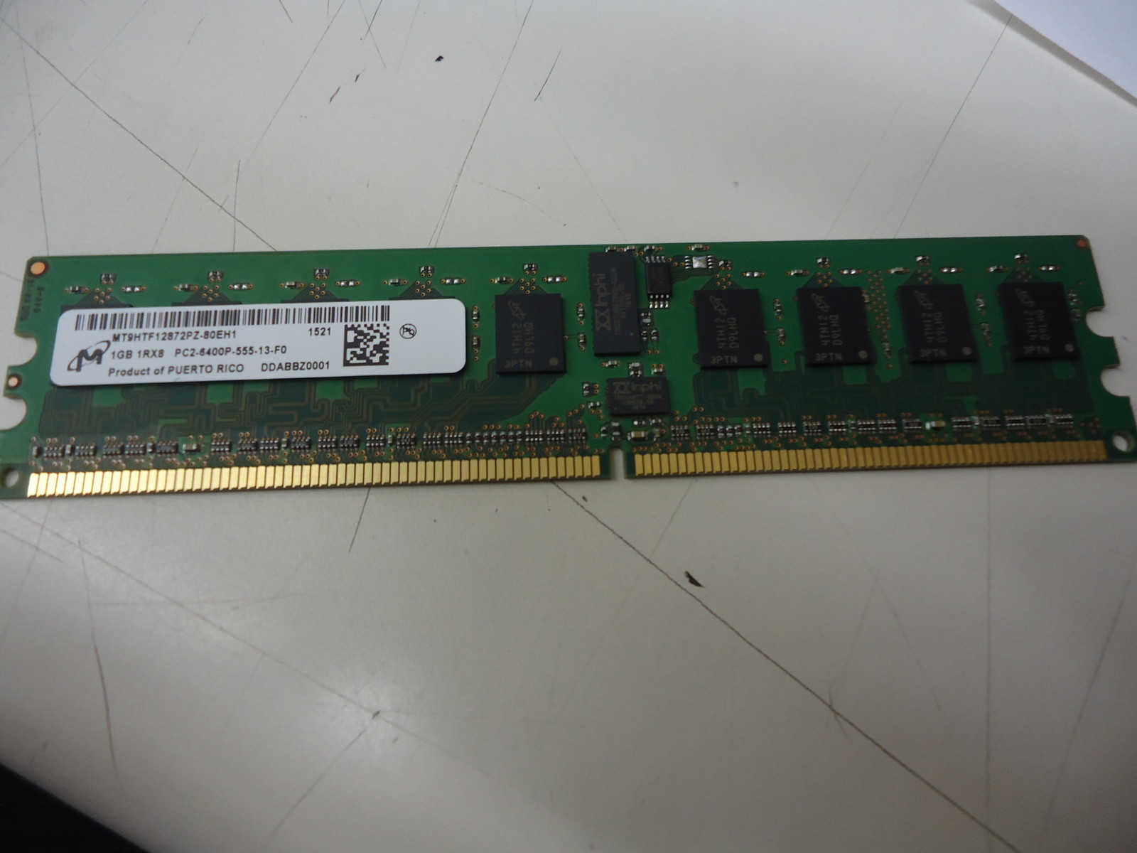 MT9HTF12872PZ-80EH1 Micron Tech DRAM Module DDR2 SDRAM 1GB 240RDIMM ...
