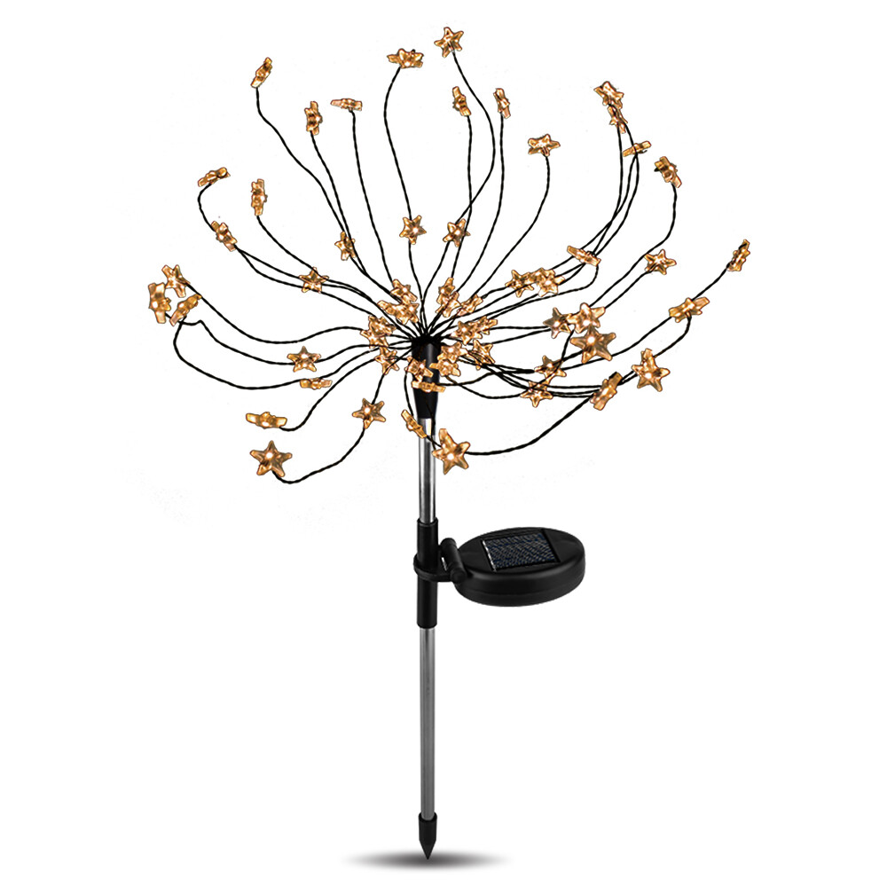 2 PCS Star Stake Firework Fairy Light For Patio Backyard Garden ...