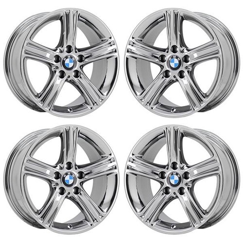 17" BMW 320i PVD BRIGHT CHROME WHEELS-C RIMS FACTORY OEM 71535 EXCHANGE ...