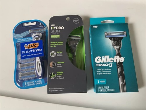 Lot Gillette Mach 3 Bic Easy Rinse Schick Hydro Men’s Disposable Razors ...