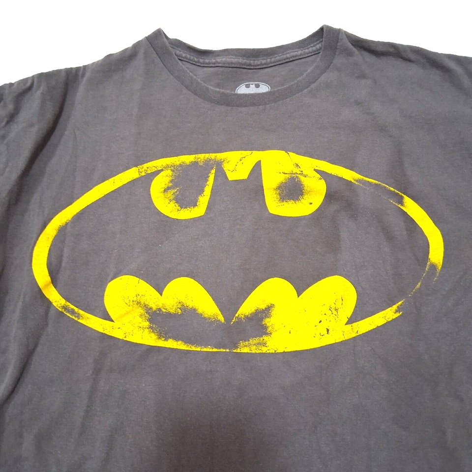 Batman Adult Gray T-Shirt - Classic Distressed Oval Logo XL | eBay UK