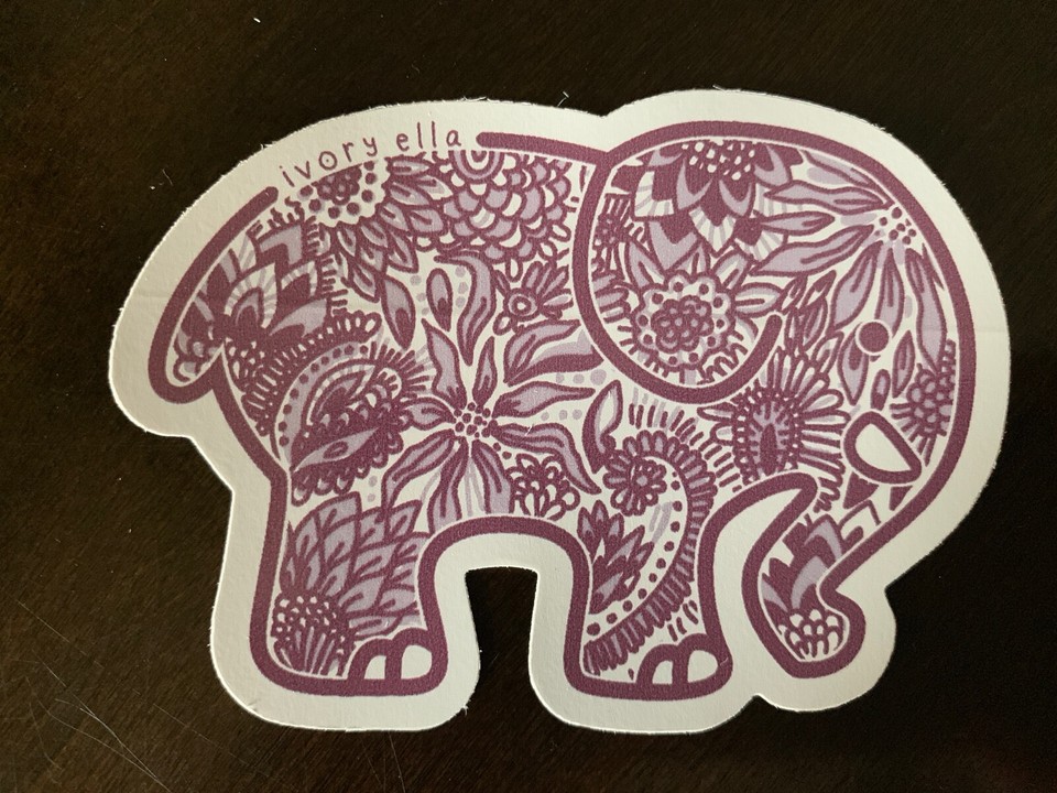 NEW Ivory Ella Logo Jungle Flowers Sticker Decal | eBay