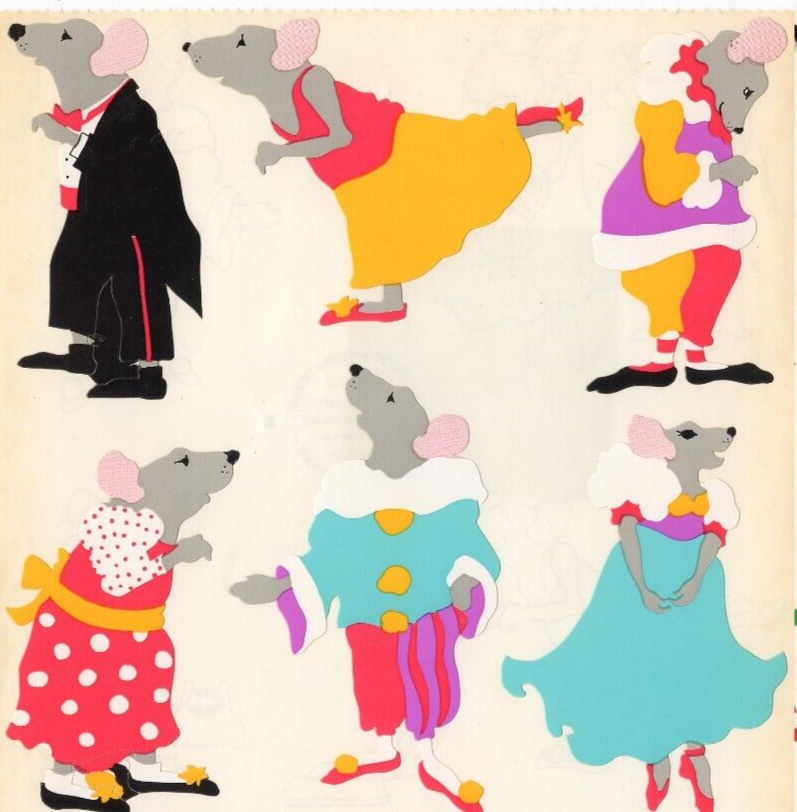 Vintage Mrs Grossmans Stickers- 6 x 6" Sheet -Dress Up Ballet Jester ...