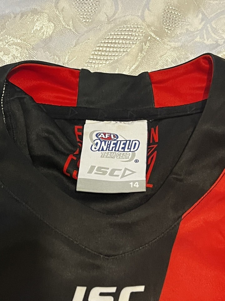 Essendon ISC Youth-14 Tank Jersey Jumper Bombers AFL Vintage Offical ...