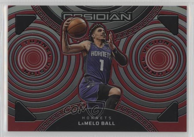 LaMelo Ball 2022 Obsidian #4 Tunnel Vision - Electric Etch Red Flood ...