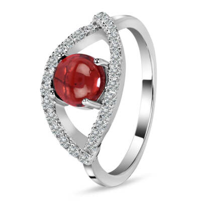 Garnet Silver Curvy Cleo Ring | eBay Australia