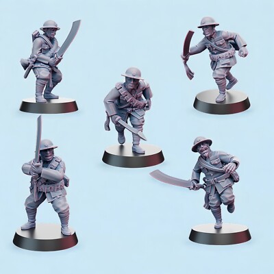 WW2 Chinese NRA Infantry with Dao Swords - 5 Figures - 28mm Wargames ...