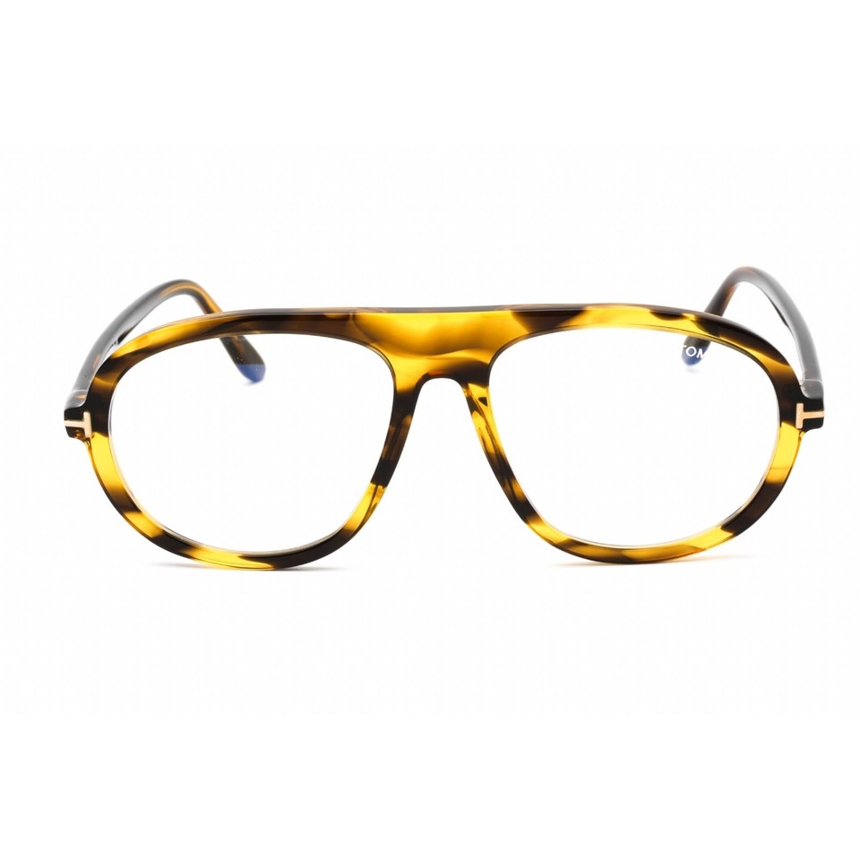Tom Ford Men's Eyeglasses Colored Havana Plastic Aviator Frame FT5755-B ...