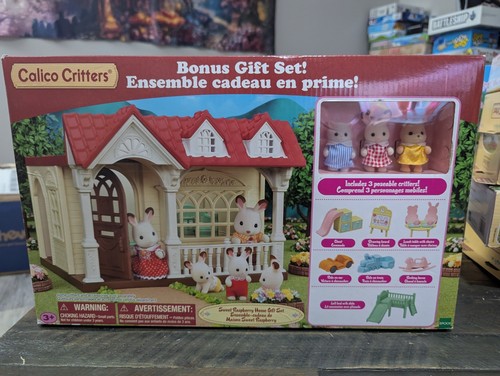 Calico Critters Sweet Raspberry Home Bonus Gift Set 3 Posable Critters ...