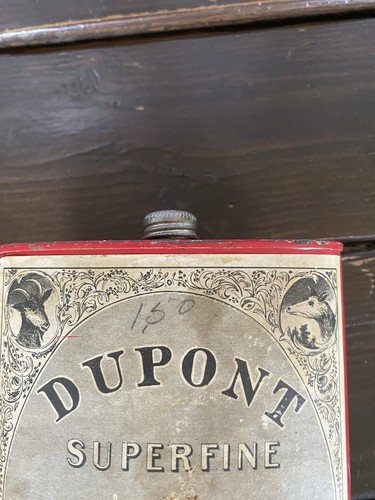 Vintage 1924 Dupont Superfine FFg Gunpowder Paper Label Empty Tin | eBay
