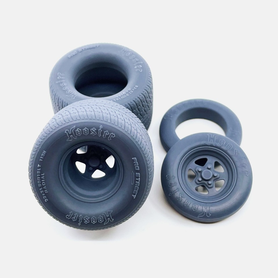 1/24 Resin 15x5 & 15x15 Weld Pro Star Wheels, Hoosier Tires, and Brake ...