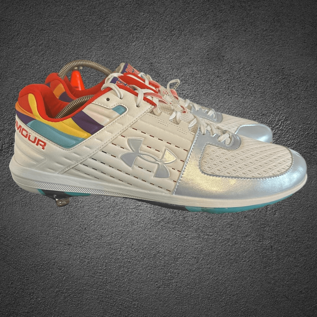 Under Amour Men's Size 15 LE Let's Rock Roll Rainbow Metal Baseball ...