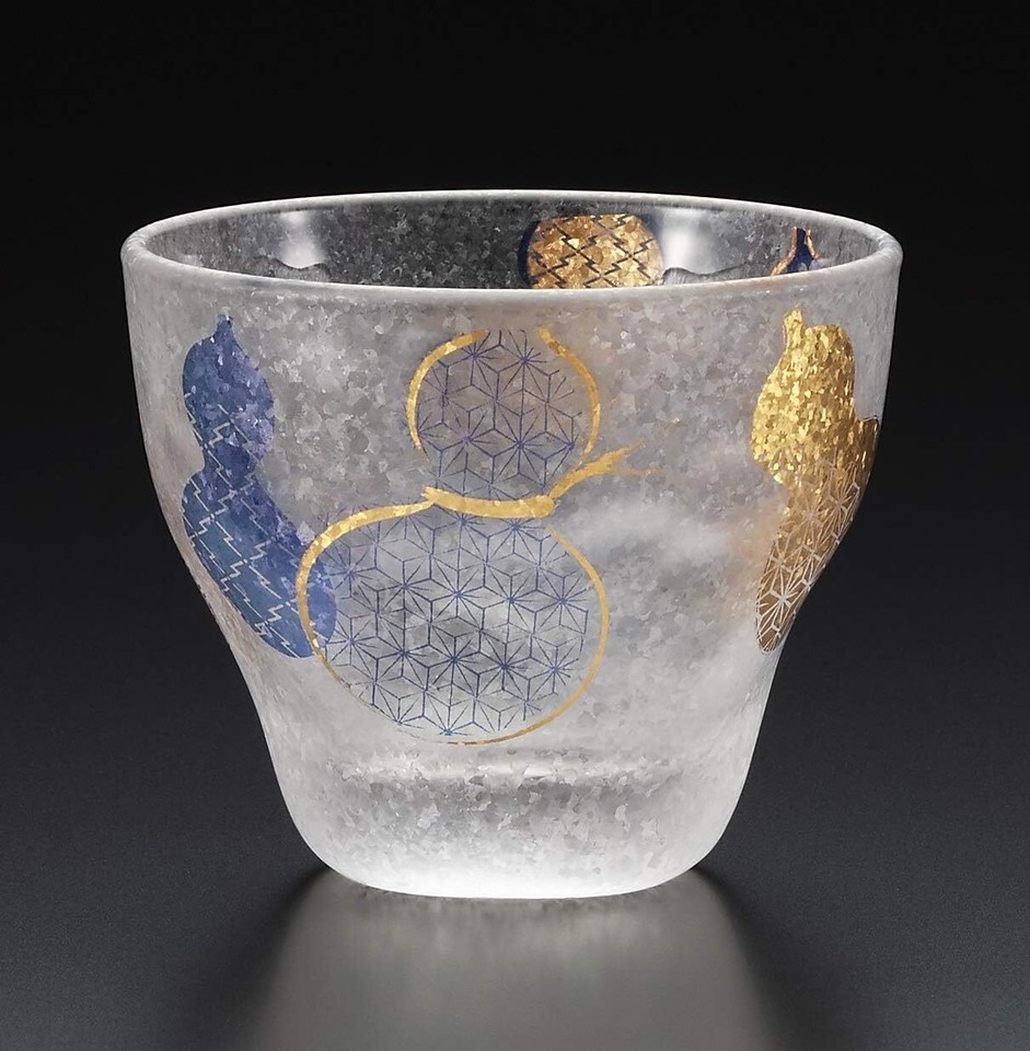 Japan Made Cold Sake Glass set Hyotan Gourd Lucky Charm Ochoko Blue ...