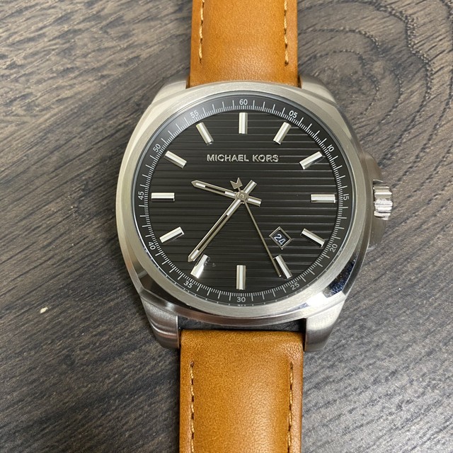 Michael Kors MK8659 Bryson Silver-tone and Leather 42mm Watch for sale ...