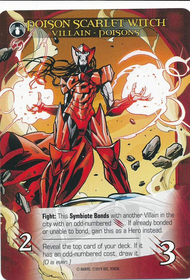 POISON SCARLET WITCH Upper Deck Marvel Legendary VENOM VILLAIN POISONS ...