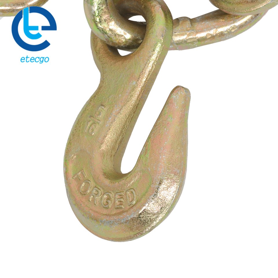 2 Pack Grade 70 5/16×10 FT Tow Chain 15" Mini J Hook Recovery Wrecker ...