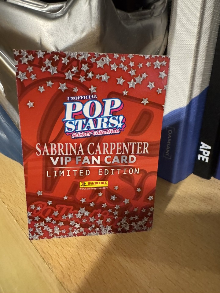 SABRINA CARPENTER PANINI 2025 POP STARS! STICKER COLLECTION VIP FAN ...