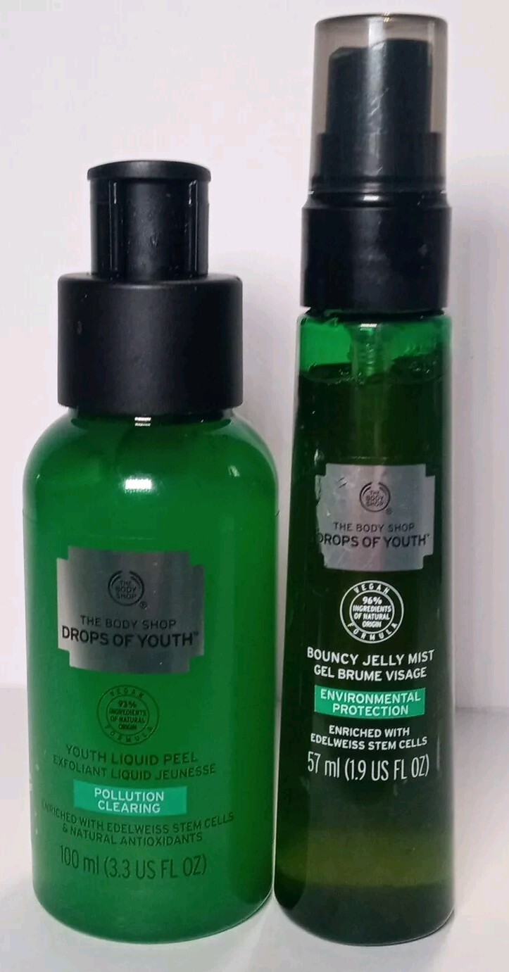The Body Shop Set Youth Liquid Peel 3.3 fl.oz. & Bouncy Jelly Mist 1.9 ...