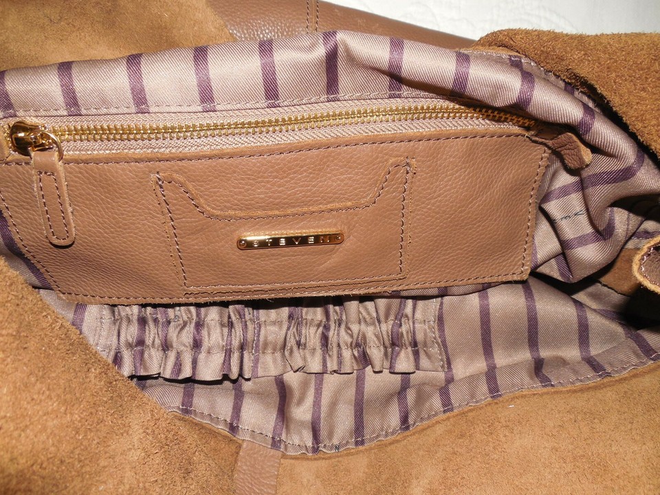 STEVEN by STEVE MADDEN Brown Leather Expandable Large Shoulder Bag ...
