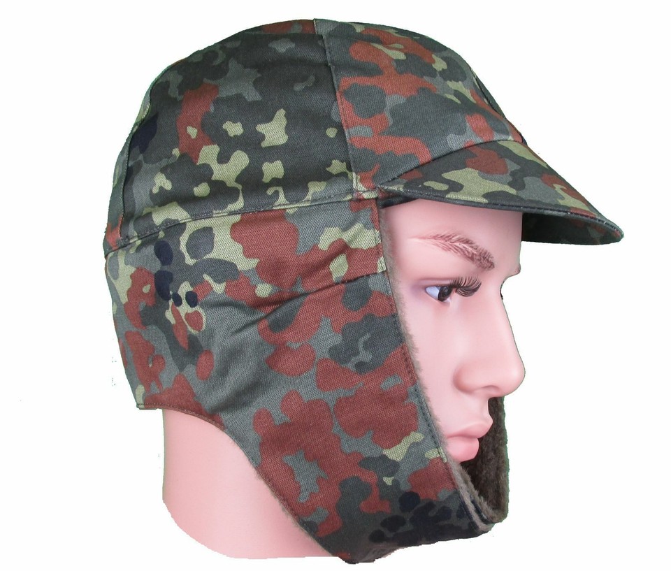 German Army Bundeswehr Winter Cap Flecktarn Camo - NEW European ...