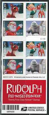 Mint US Rudolph Red-Nosed Reindeer Pane of 20 Forever Stamps Scott ...