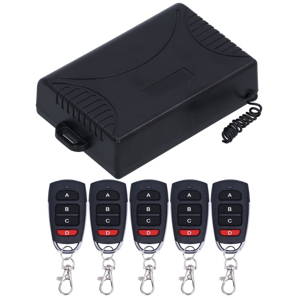 ⁺433Mhz 4CH Garage Door Remote Control Entry Opener Wireless Relay ...