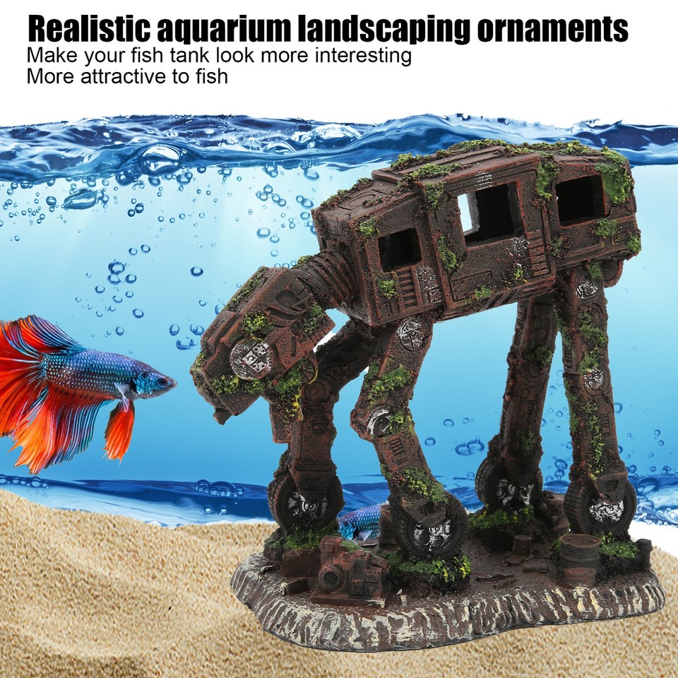 Fish Tank Robot Dog Resin Craft Environmental Protection Fish Tank ...