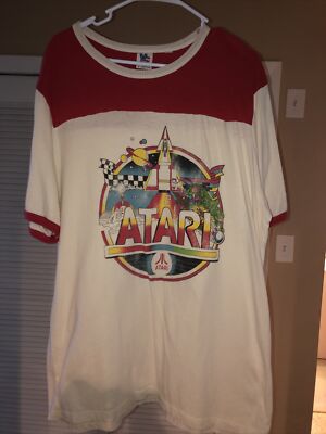 Vintage 80s Atari Gamer Gaming T Shirt Logo Video Game Ringer Tee | eBay