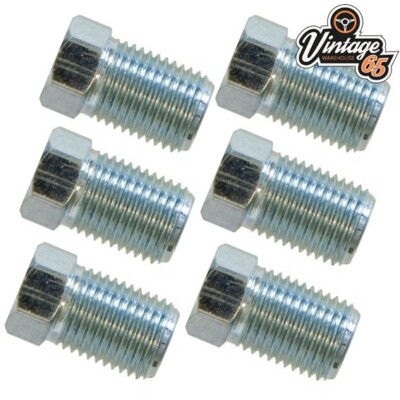 6 Metric Brake Pipe Fittings Unions Metric 10mm x 1mm Fully Threaded 3/ ...