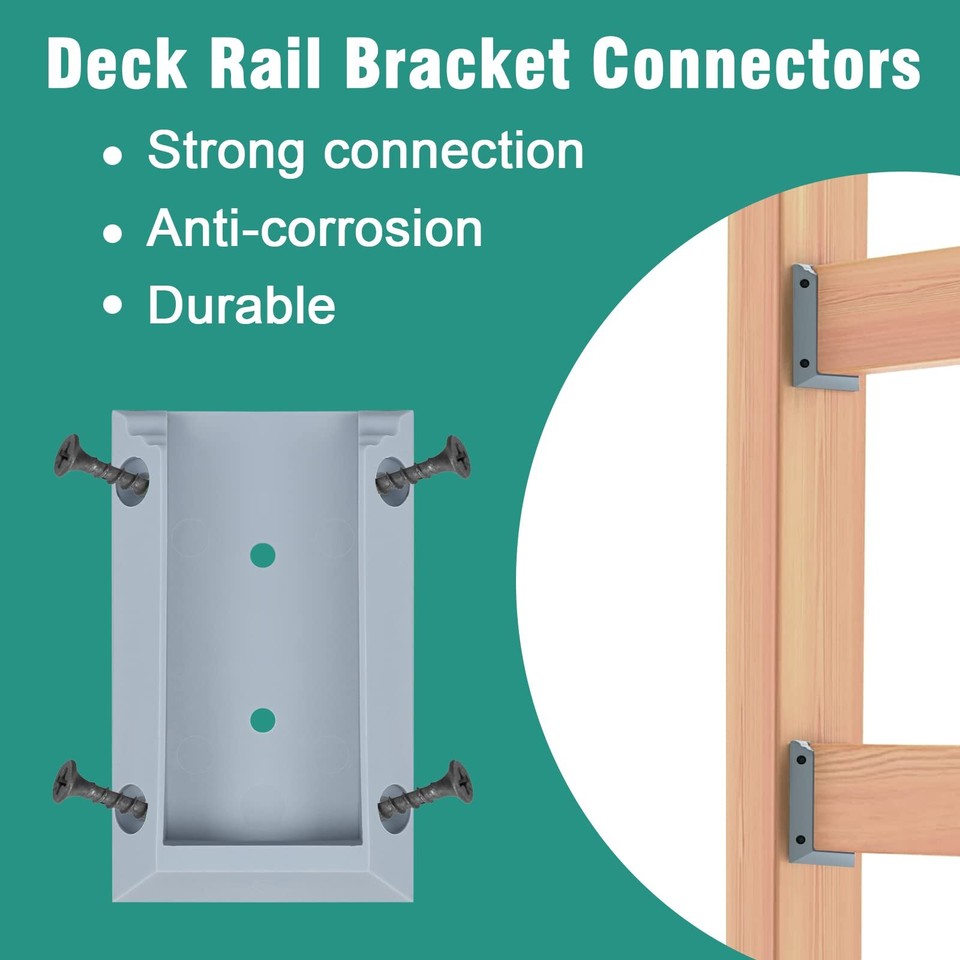 40pcs Deck Railing Brackets Connectors for 2x4 Railing Wood Post with ...