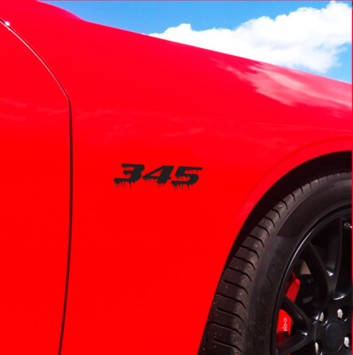 Custom Dripping 345 emblem Replacement Vinyl Decals- Fits Dodge ...