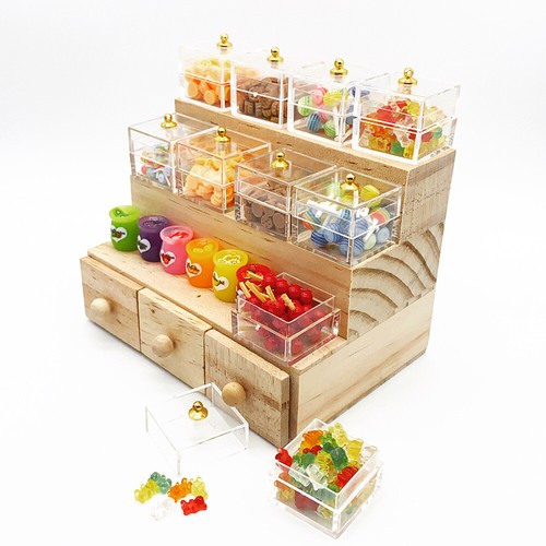 1/12 Dollhouse Miniature Candy Display Box Stand Rack Holder Food ...