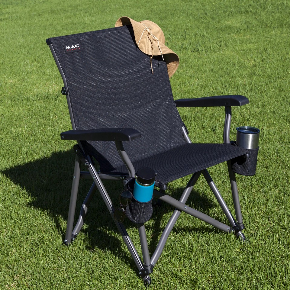 Mac Sports Heavy Duty Folding Portable Camp Chair, Aluminum, 375 lb ...
