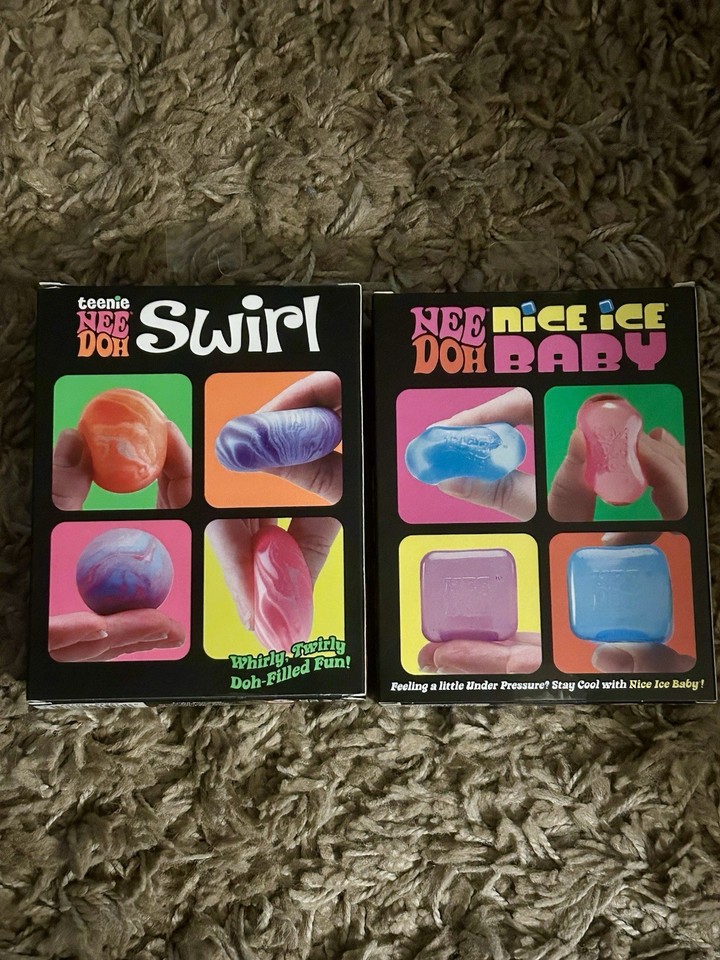 (Lot Of 2) NeeDoh Nice Ice Baby 4 pack Teenie Nee Doh Swirl 4 pack ...