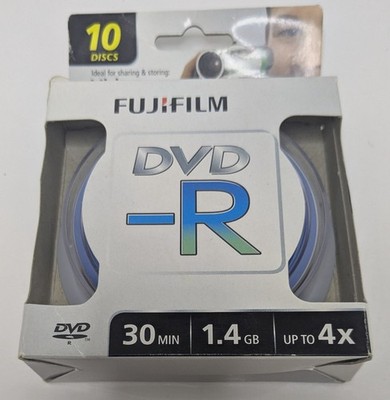 NEW FujiFilm 3 inch DVD-R (10 Disc Pack) 1.4 GB 30 Min Video (New Old ...