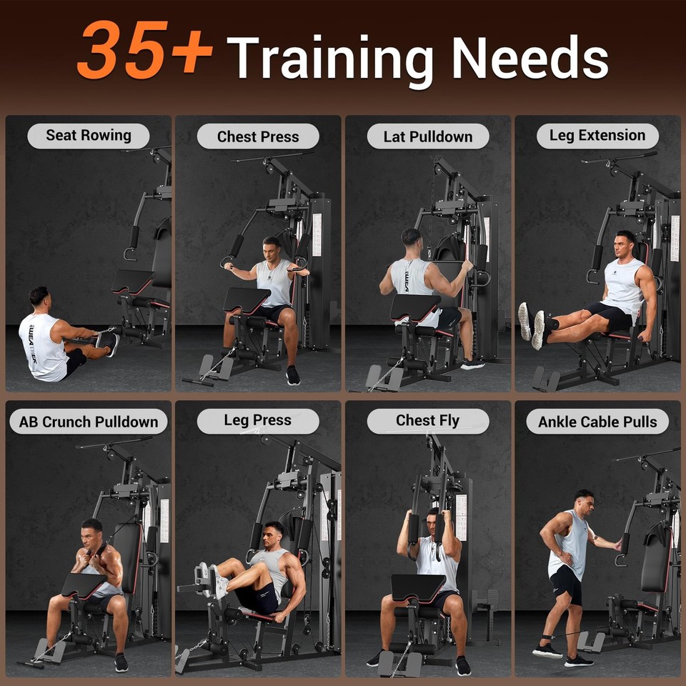 Multifunctional Home Gym System Full Body Workout Station 150lb Weight ...