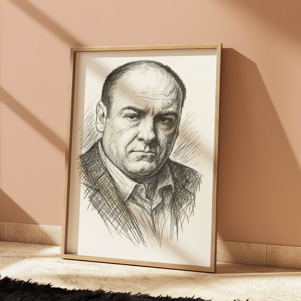 TONY SOPRANO THE SOPRANOS DRAWING PRINT PORTRAIT SKETCH 8" x 10" PRINT ...