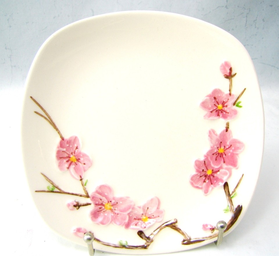 Metlox Vernon PoppyTrail California Peach Blossom Quadrato Pane & Burro ...