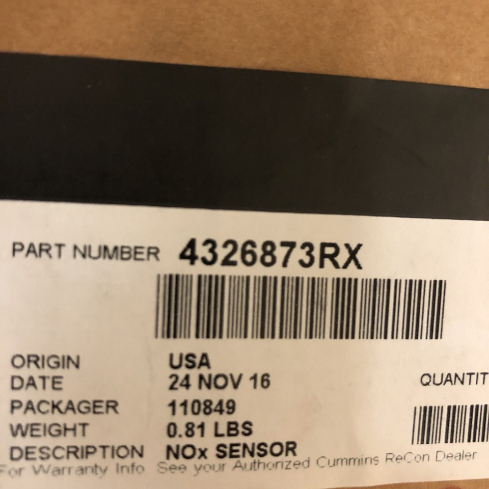 Cummins NOx Sensor 4326873RX | eBay