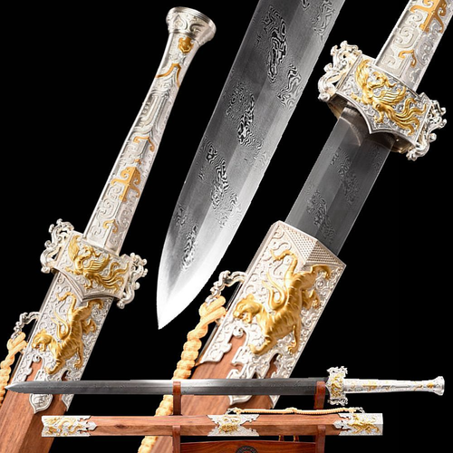 Rosewood&Copper Handle Sword Sharp Rotate Folded Steel Battle Saber ...