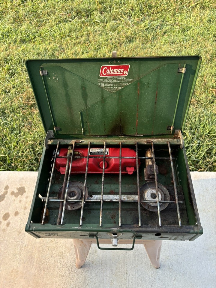 Vintage Coleman Model #425E Two Burner Camping Stove Gas Made in USA 5 ...